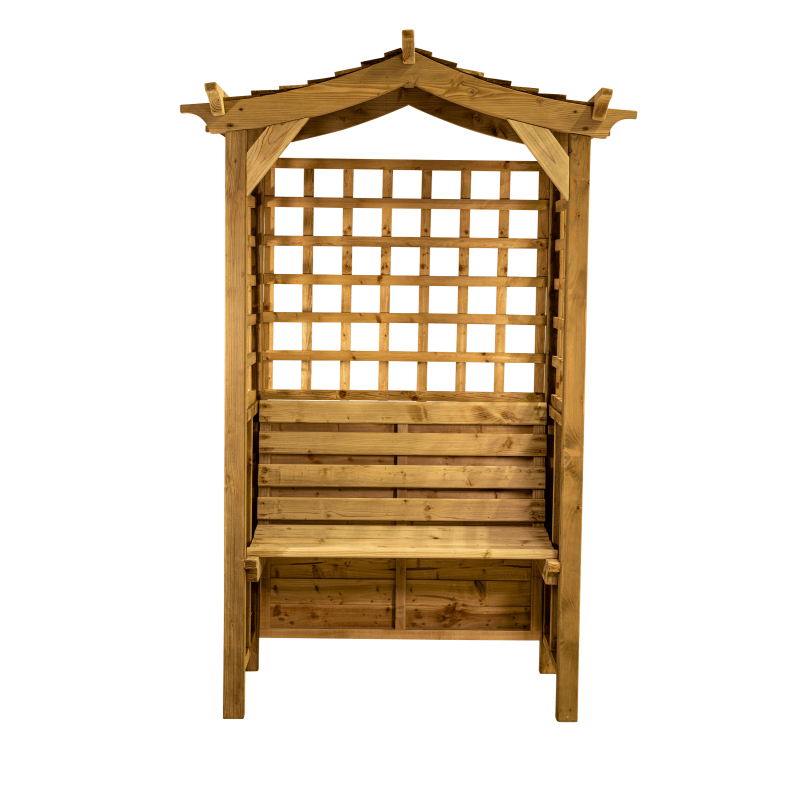 Seated Arbours Trellis Square Trellis Width 900mm Roof Style Chinese Top